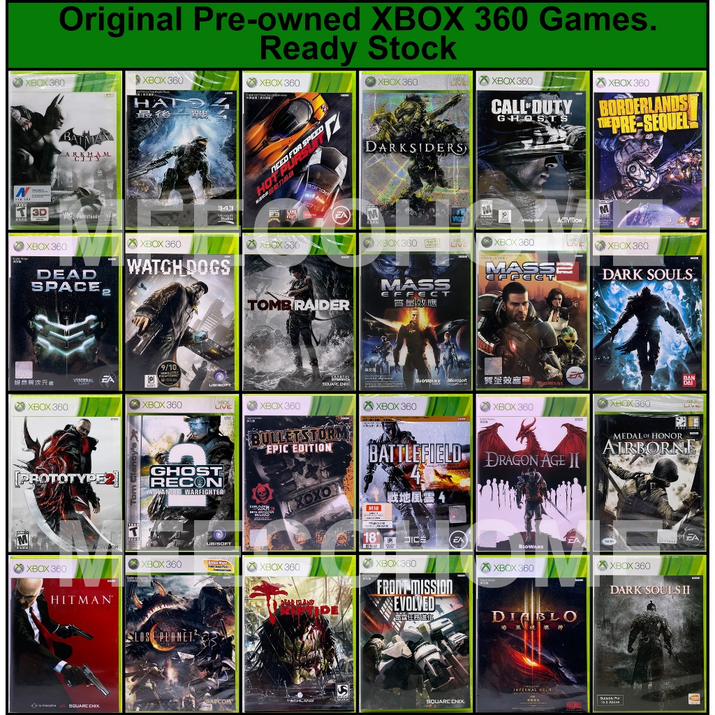 Original XBOX 360 Pre Owned Used Mass Effect Splinter Cell Batman Call ...