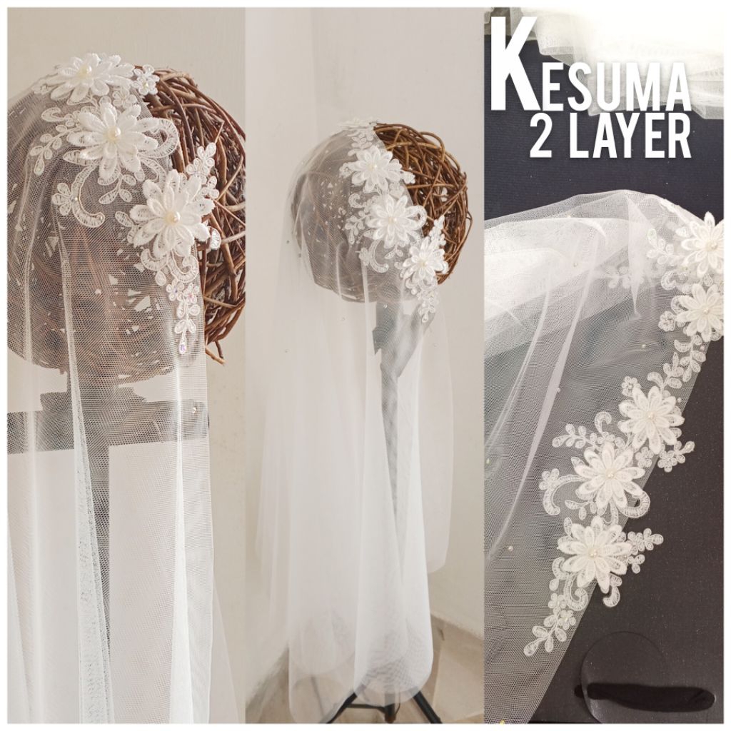 Veil nikah lace ,veil lace,veil pengantin,veil sulam,veil labuh,veil ...