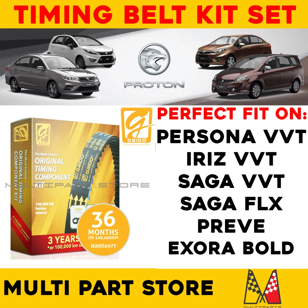 【GAIDO】Proton Timing Belt Saga FLX Iriz Exora Bolt Preve Suprima Turbo ...