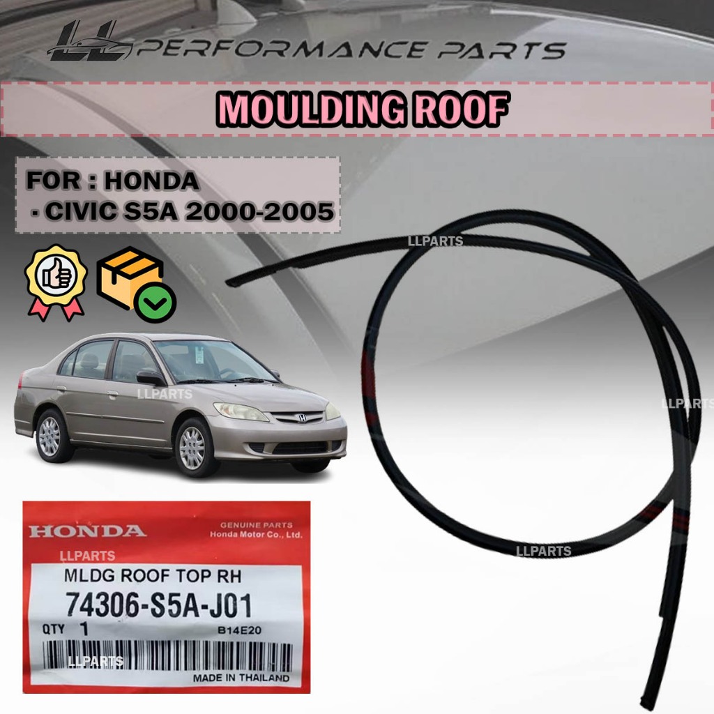 Original Honda Civic S5A 2000-2005 Roof Moulding Lining Rubber Outer ...