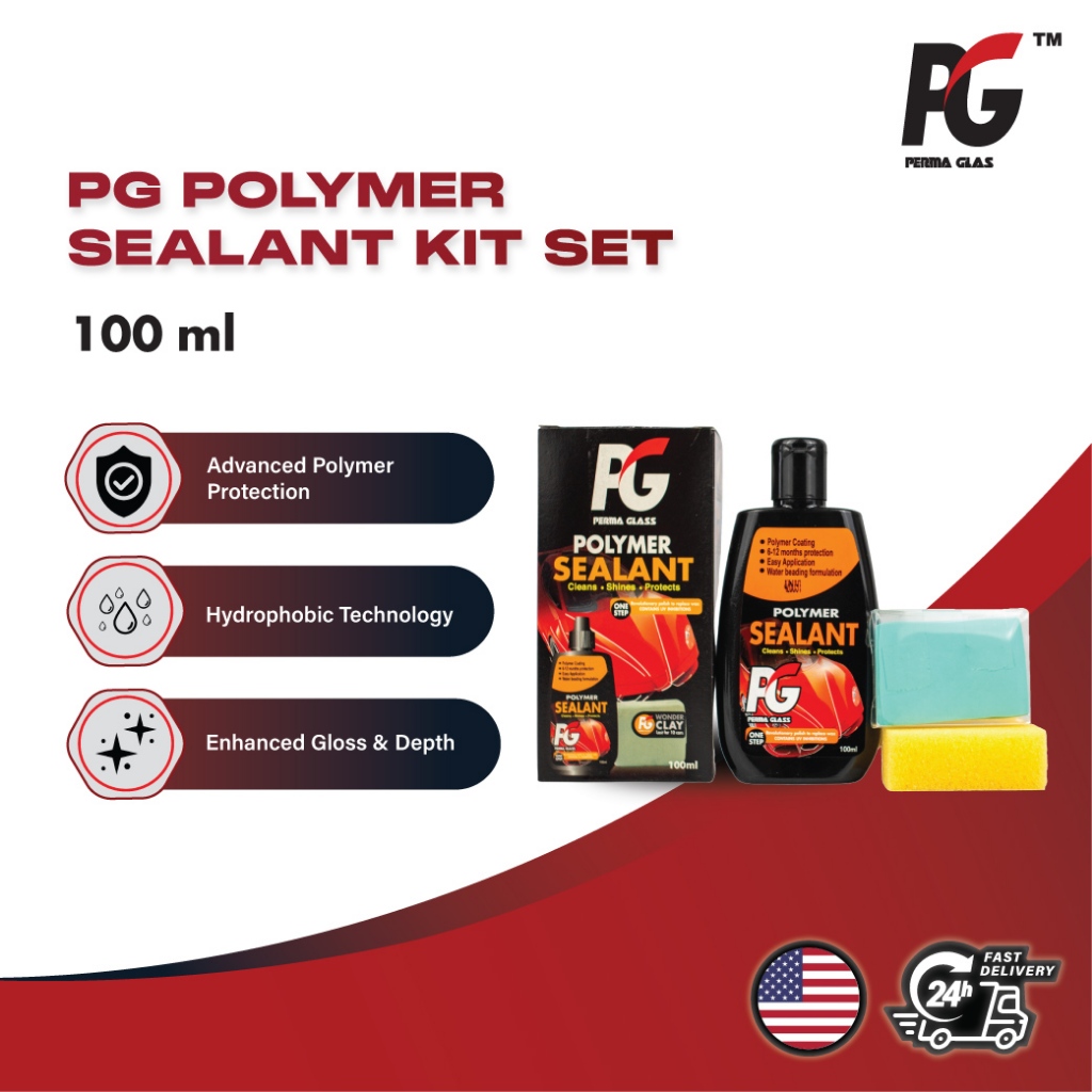 Perma Glass PG Polymer Sealant Kit Set (100ml) | 3in1 Polish | Clean ...