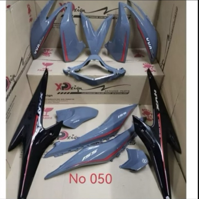 Coverset NVX V1/AEROX V1 Ori Hld Coverset Custom Design V2(Nardo Grey ...