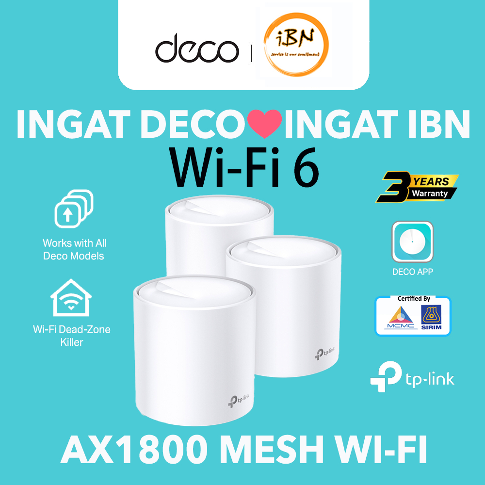 TP-Link Deco X20 (1/2/3-Pack) - AX1800 Wifi 6 Mesh Router Whole Home ...