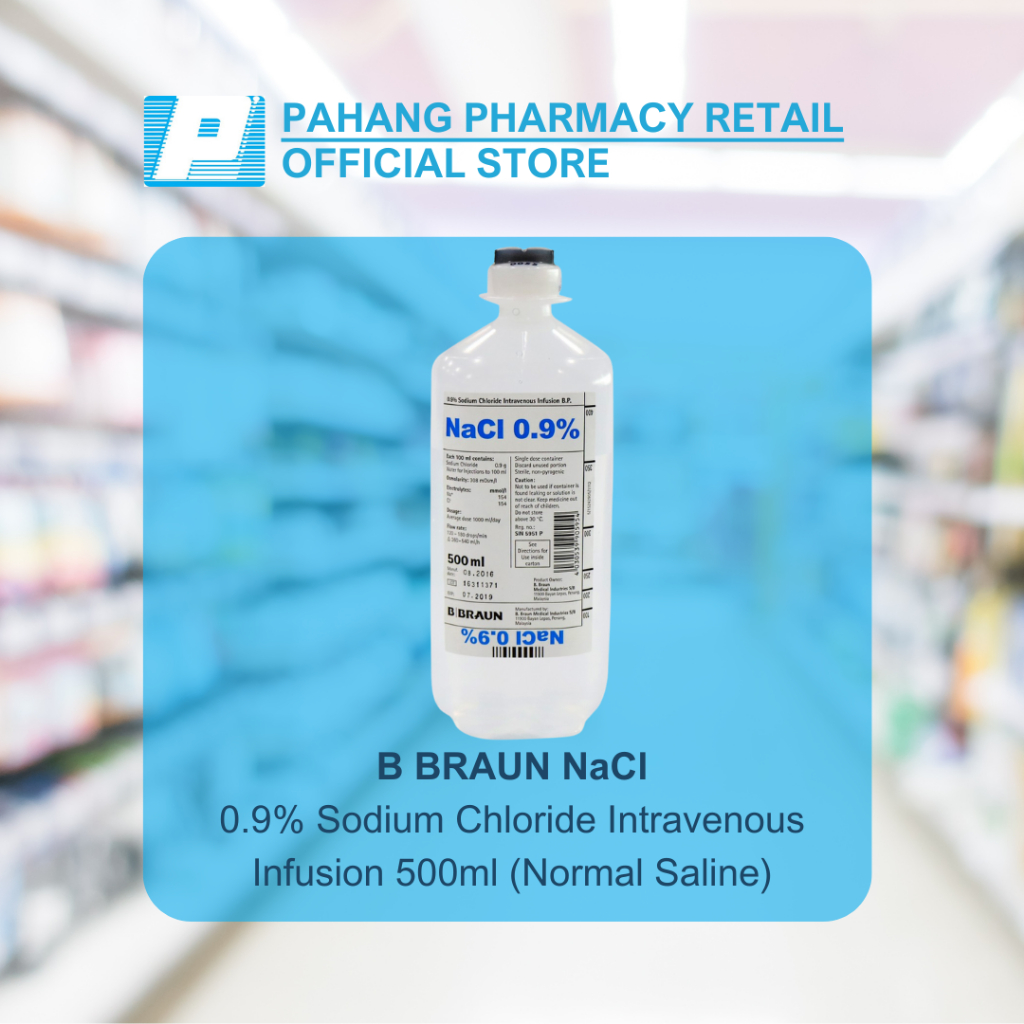 B BRAUN NaCl 0.9% Sodium Chloride Intravenous Infusion 500ml (Normal ...