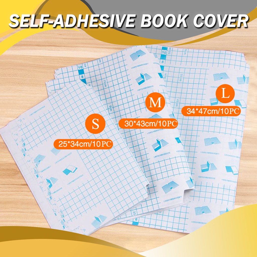 Self Adhesive Book Cover / Book Wrapper / Pembalut Buku 10 Sheets（34 ...