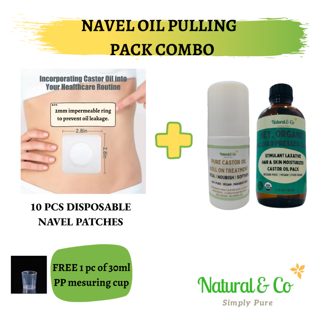 Natural& Co 10 PCS Navel/ Belly Button Disposable Castor Oil Patches ...