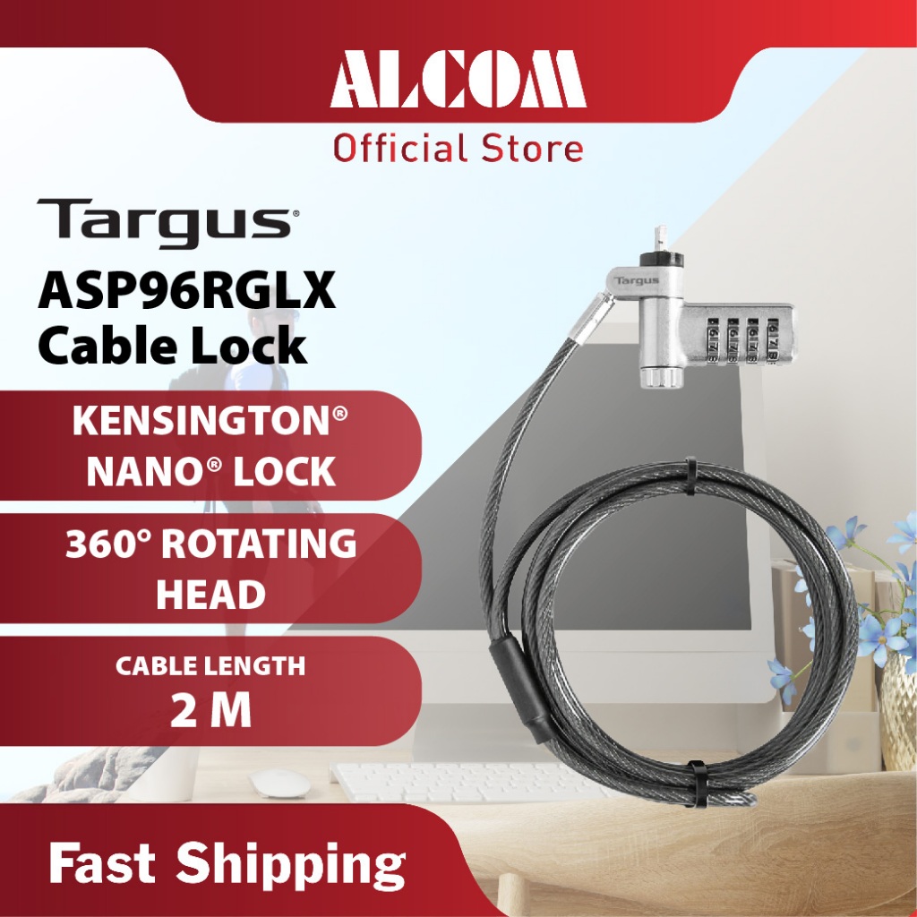 [New Arrival] TARGUS ASP96RGLX Defcon Laptop Universal Lock with ...