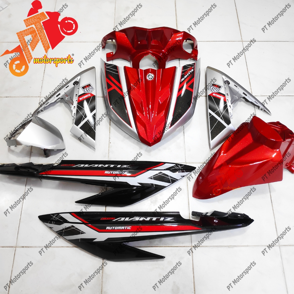 COVERSET BODYSET EGO AVANTIZ AVANTIS YAMAHA STICKER SIAP RED BLACK ...