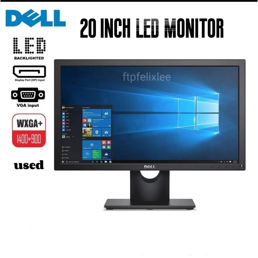 Dell E2016H 20" inch Wide Screen Refurbished Led Monitor Screen Used ...