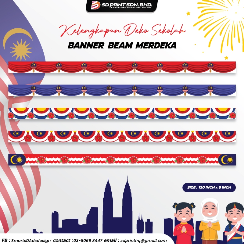 HIASAN MERDEKA BANNER DINDING KELAS / BANNER BEAM NEW DESIGN MERDEKA ...