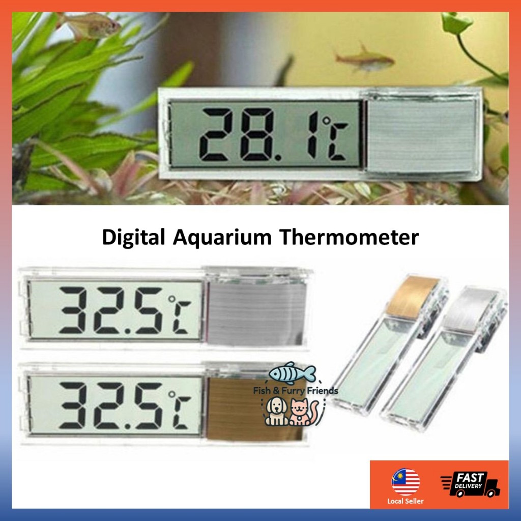 🔥READY STOCK🔥LCD 3D Crystal Digital Thermometer Measurement Fish Tank ...