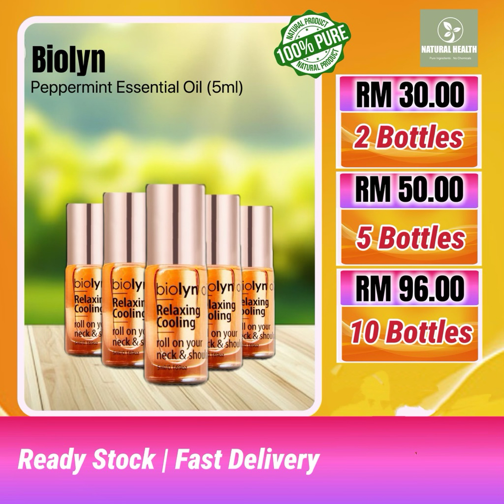 Biolyn Oil - Twin Pack (Biolyn Pure Peppermint Essential Oil 5ml ...