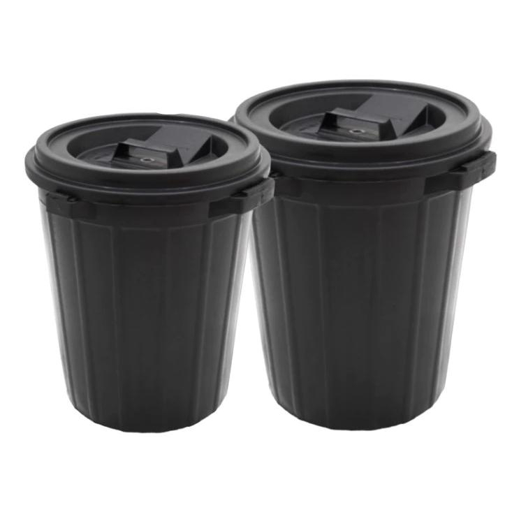 4012BK 12 Gallon & 8815BK 15 Gallon Pail with Cover Black Dustbin / Plastic Garbage Plastic ...