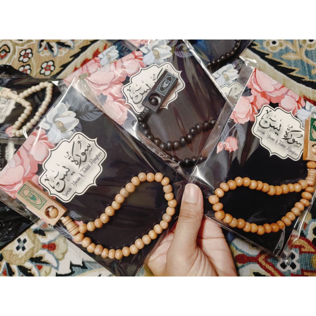 yassin doorgift tasbih kayu 33 biji seutas dalam plastik siap atau tak ...