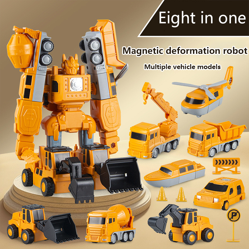 Assembled Blocks Deformation Car Robot Fun Magnetic Deformation Car Toy ...