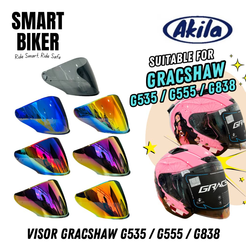 Visor Gracshaw GAIZER G838 / G555 / G535 / XDOT G515 ( SMOKE / PURPLE ...
