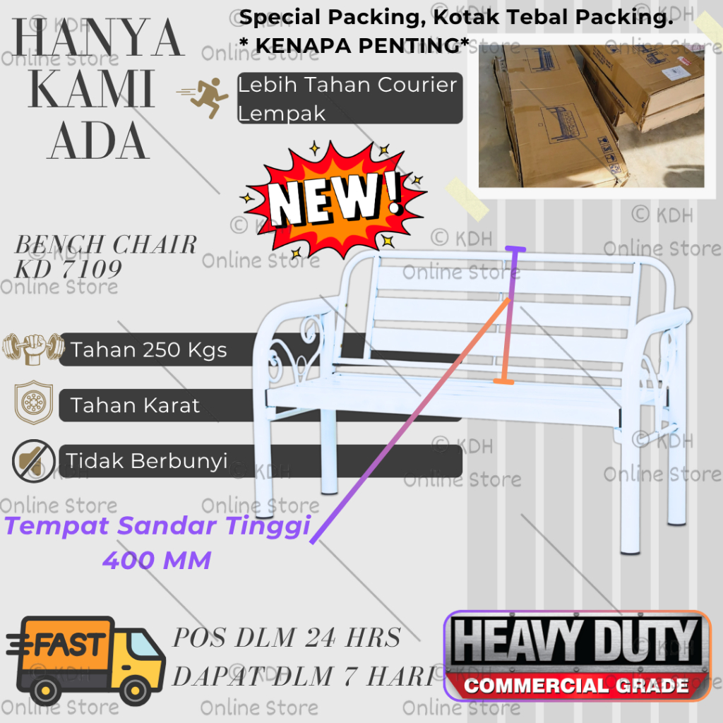 Kerusi Besi Outdoor / Bench Chair Garden / Kerusi Taman Luar Rumah ...