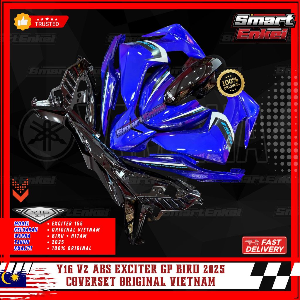 ORIGINAL-Y16 V2 ABS EXCITER GP BIRU 2025 COVERSET ORIGINAL VIETNAM ...