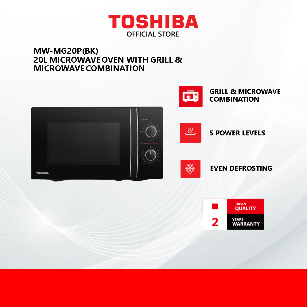 Toshiba MW-MG20P(BK) 20L Microwave Oven With Grill & Microwave Combination/ketuhar gelombang ...