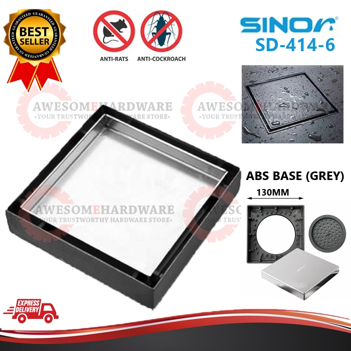 (CONCEALED) SINOR SD-414-6 STAINLESS STEEL CONCEALED FLOOR GRATING TRAP ...