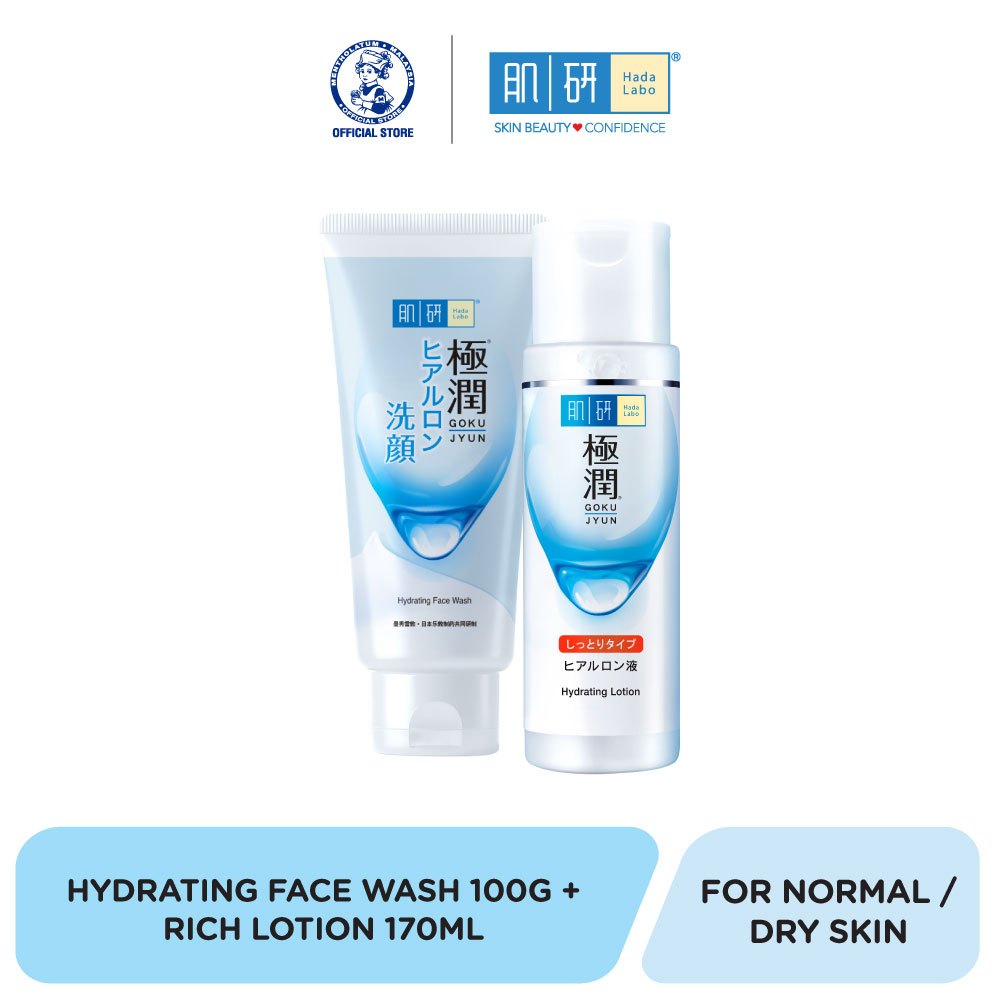 Hada Labo Hydrating Face Wash 100g + Rich Lotion 170ml - For Normal ...