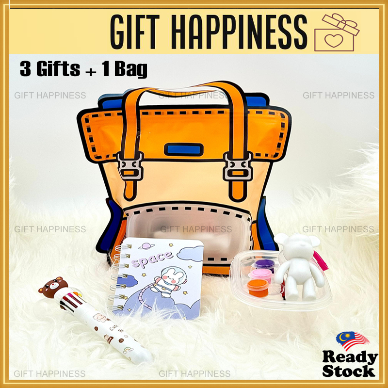 DIY Bearbrick Keychain Gift Set + Stationery Goodies Bag for Kids ...
