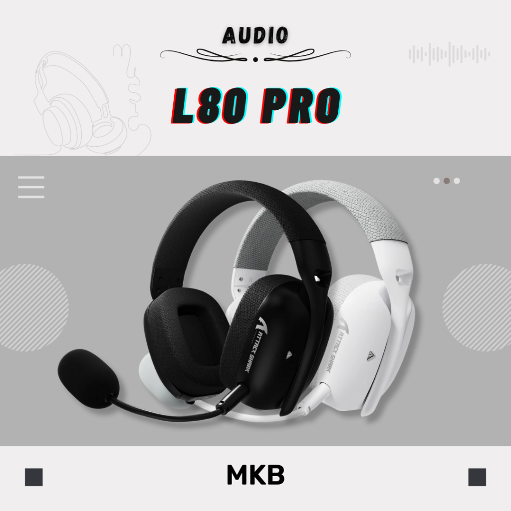 Attack Shark L80 Pro Tri-mode Connection 40mm Driver Detachable Dual Mic 3.5mm Plug Wireless ...