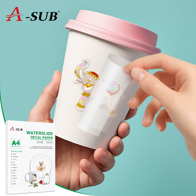 【Water Transfer Paper】A-SUB A4 Clear Waterslide Decal Transfer Paper ...