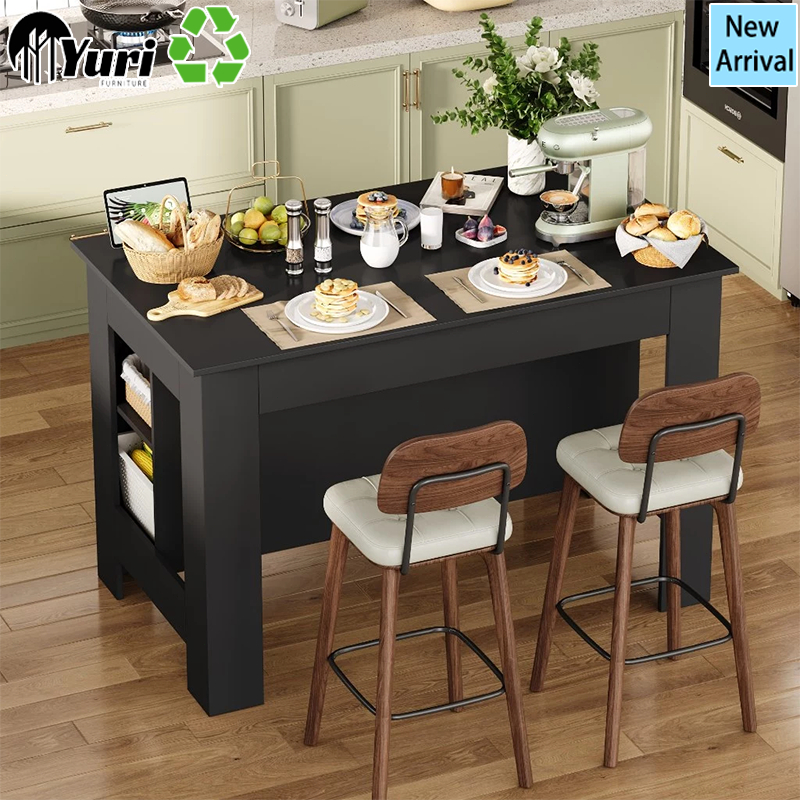 New Modern Design Three Tier Wooden Kitchen Island Bar Table Almari ...