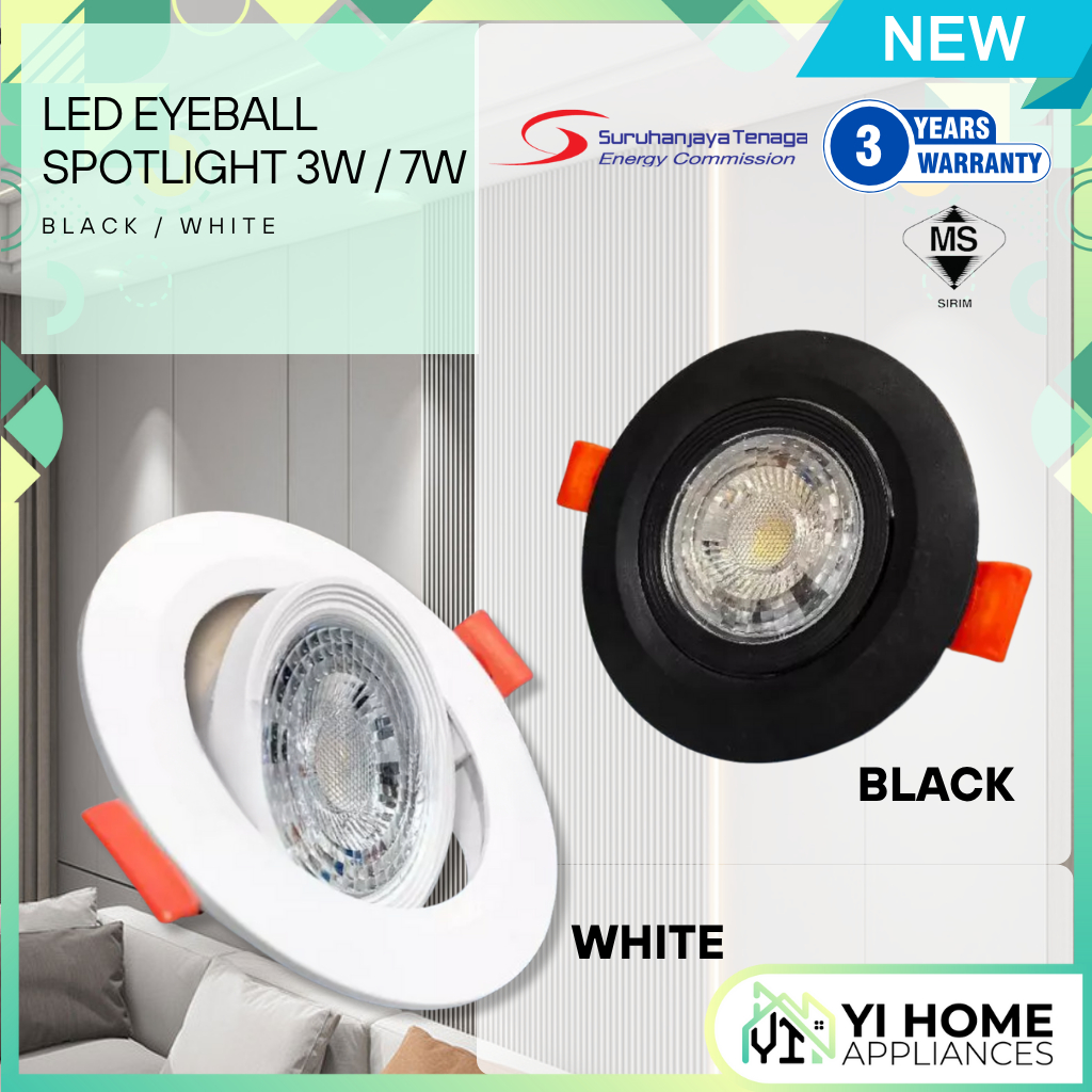 🔥3 YEARS WARRANTY🔥 LED Eyeball Spotlight 3W 7W LED Eye ball COB Spot ...