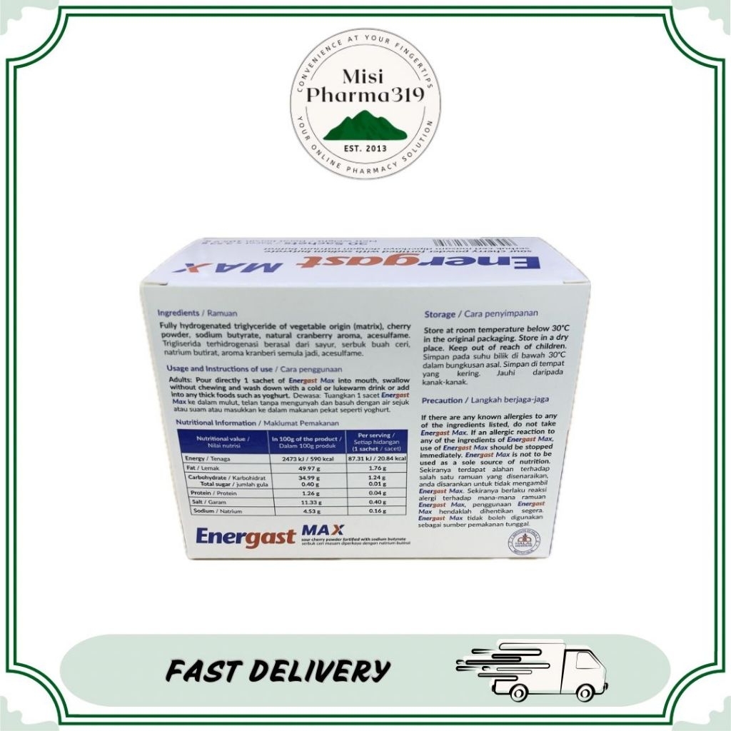 Energast MAX intestine gut health gastric bloating diarrhea Sodium ...