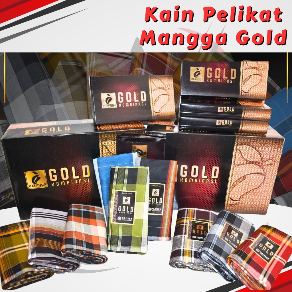 Kain Pelikat Dewasa Mangga Gold Siap Dijahit 100% Lembut dan Tidak ...