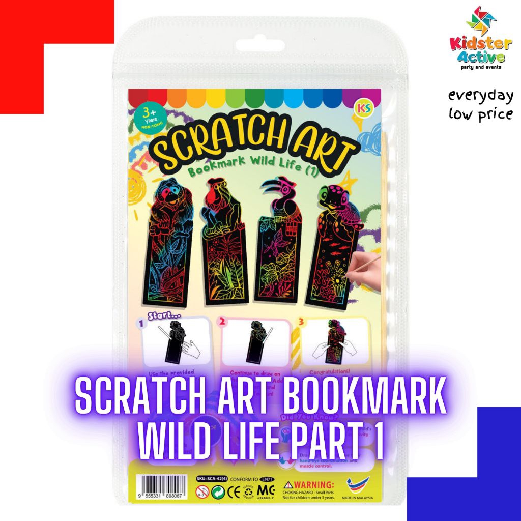 Scratch Art Bookmark Wild Life Part 1 - Orang Utan, Proboscis Monkey ...