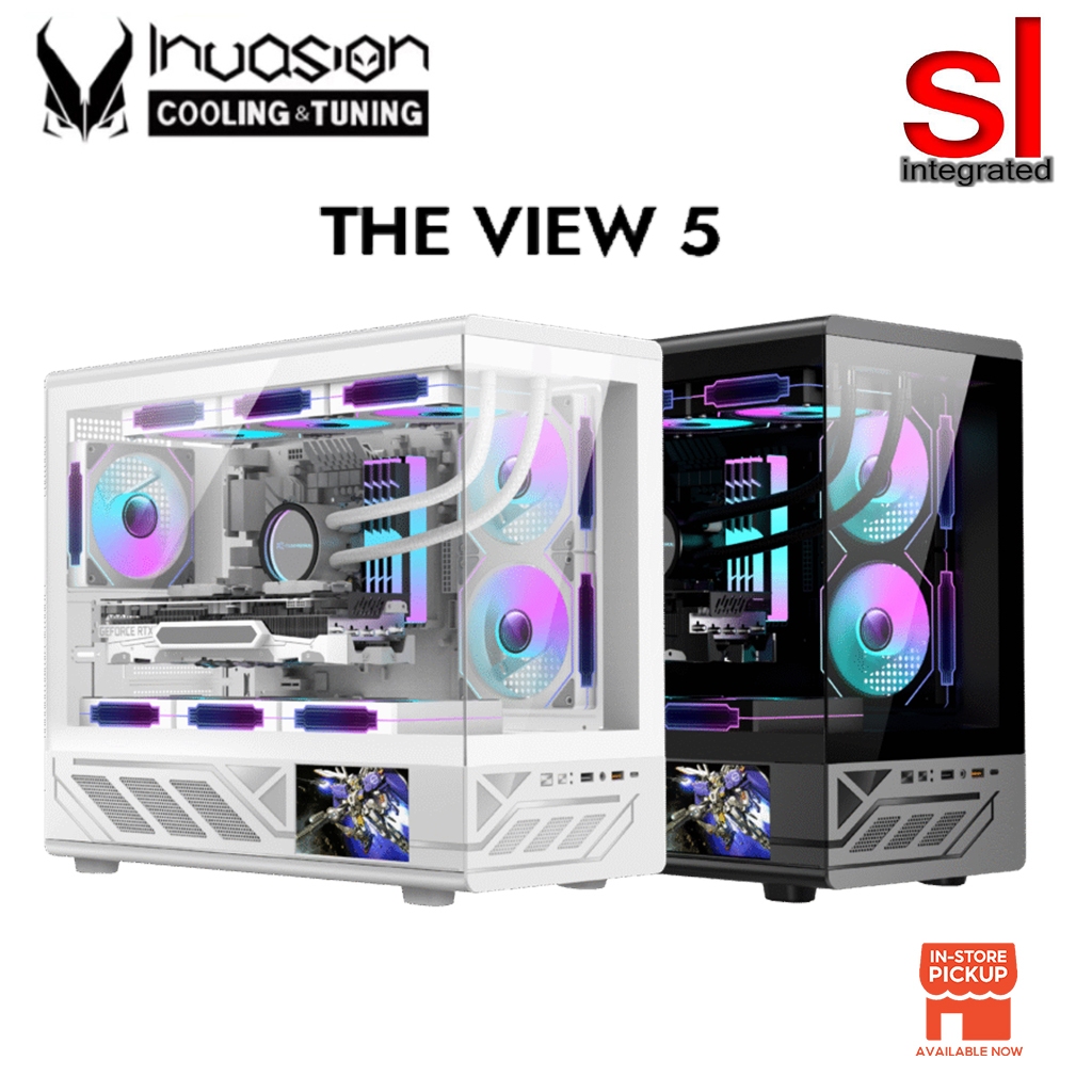 Invasion The View 5 M-ATX Gaming Casing -(Black/White)(With FlashLux ...