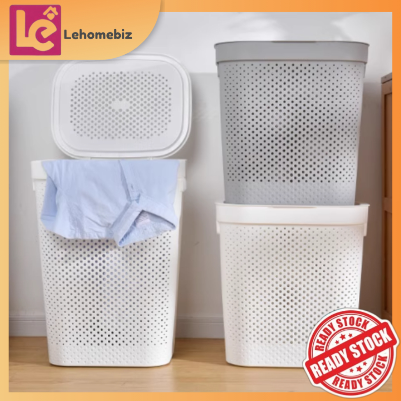 Laundry Basket with Lid (No Wheels) | Bakul Dobi Berpenutup (Tanpa Roda ...