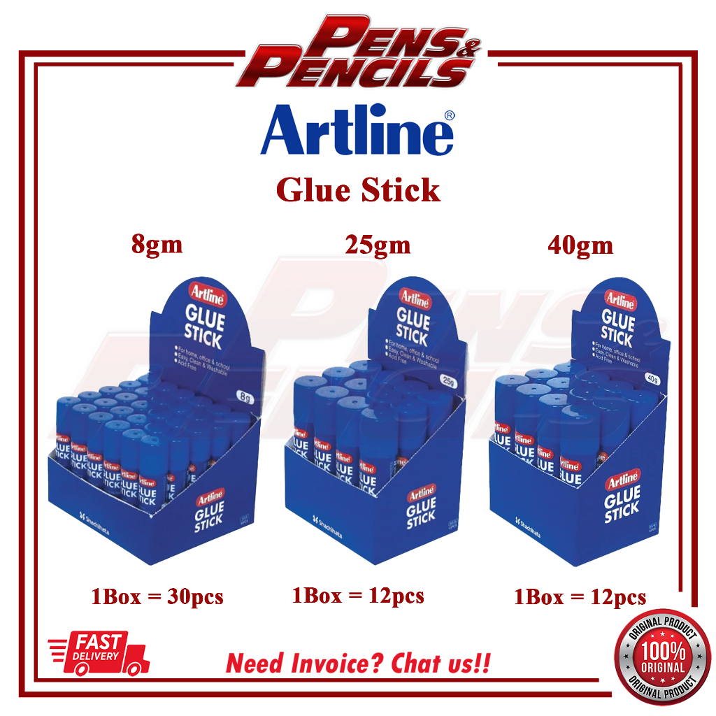 Artline Glue Stick / Gum Batang / 8gm 25gm 40gm (1Box) | Shopee Malaysia