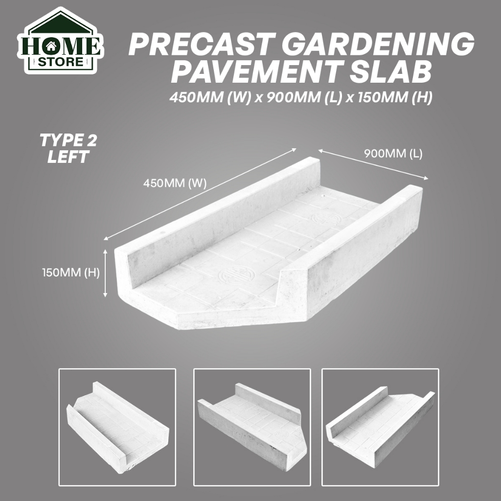 [Kuala Lumpur & Klang Valley Only] Type 2 Left Precast Vegetable Gardening Pavement Slab 450MM x ...