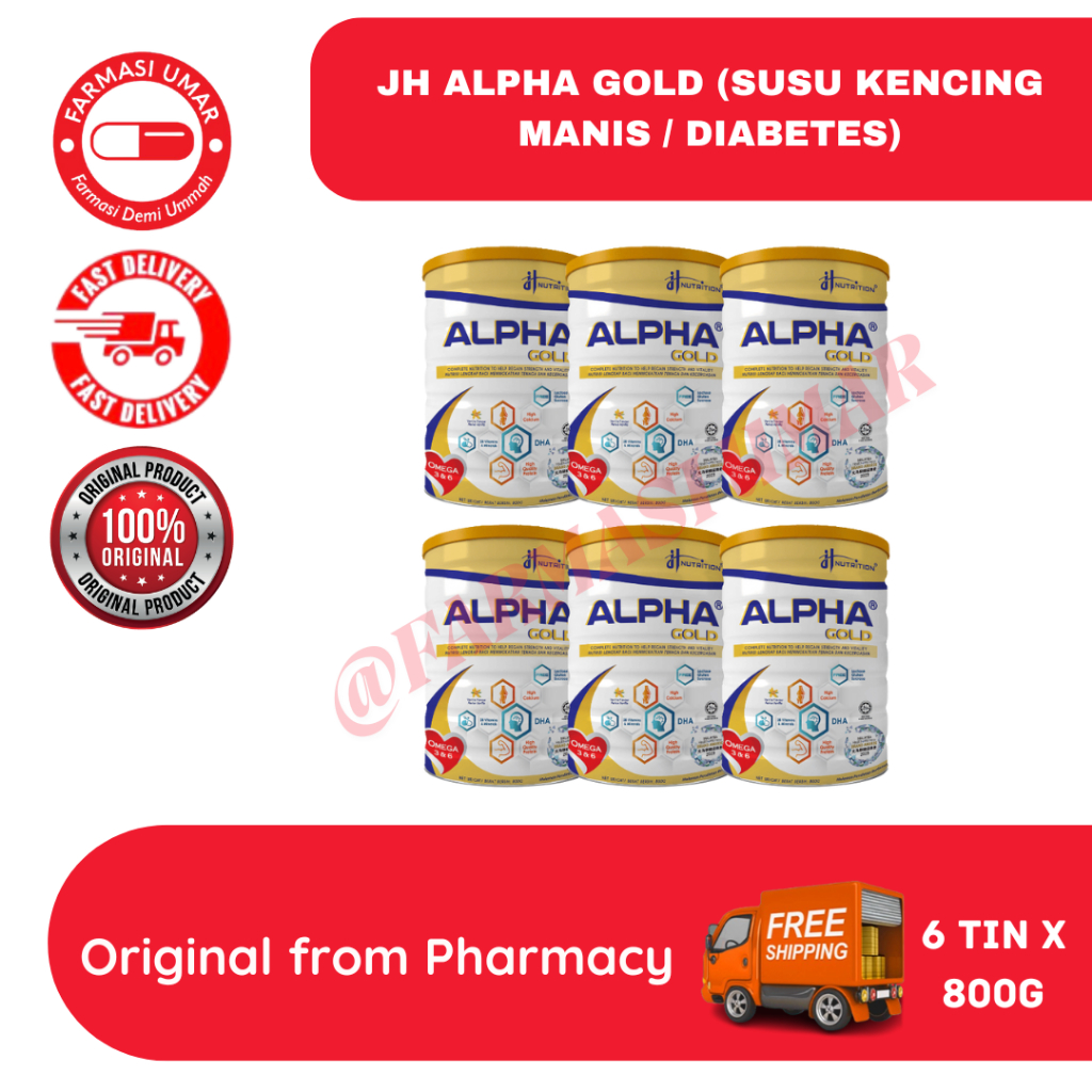 JH ALPHA GOLD 6 TIN X 800G (SUSU UNTUK DIABETES / KENCING MANIS ...
