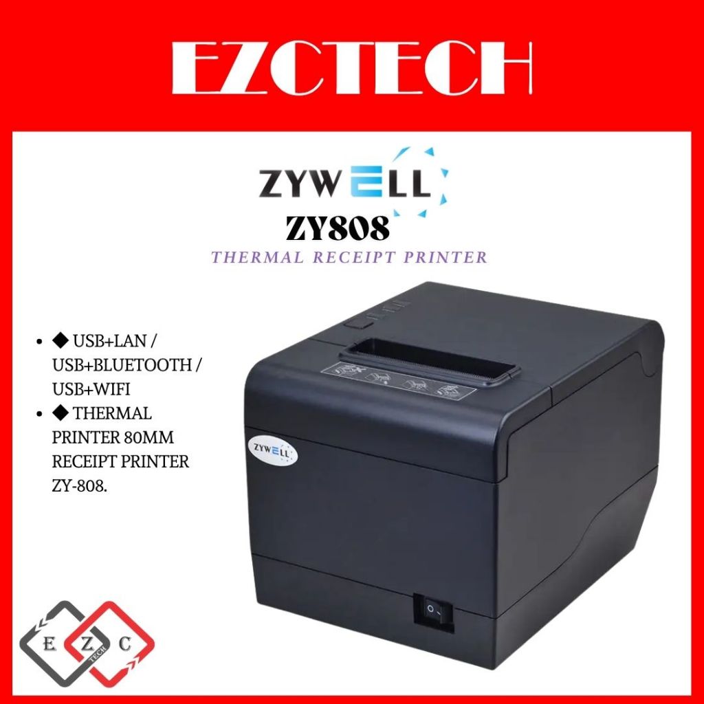 ZYWELL ZY808 80MM Android IOS Thermal Receipt POS Printer USB+LAN, USB ...