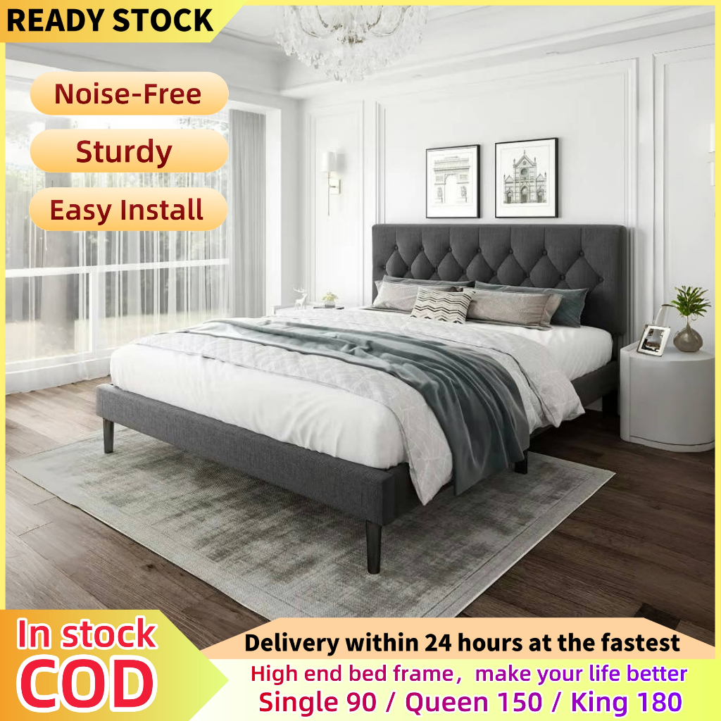 【In Stock-ships within 24H】katil queen besi murah king size bed frame ...