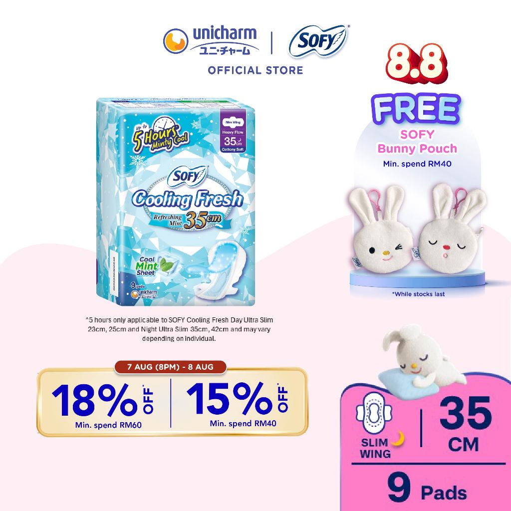 SOFY Cooling Fresh Night Slim Wing 35cm x 9 Pcs | Shopee Malaysia