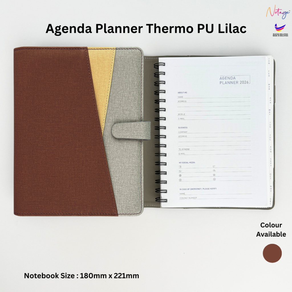 Planner 2026 Notebook – Thermo PU Hardcover with Monthly Layout ...