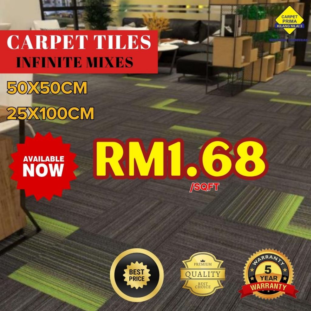[READY STOCK] INFINITE MIXES CARPET TILES KARPET TILE PEJABAT OFFICE ...