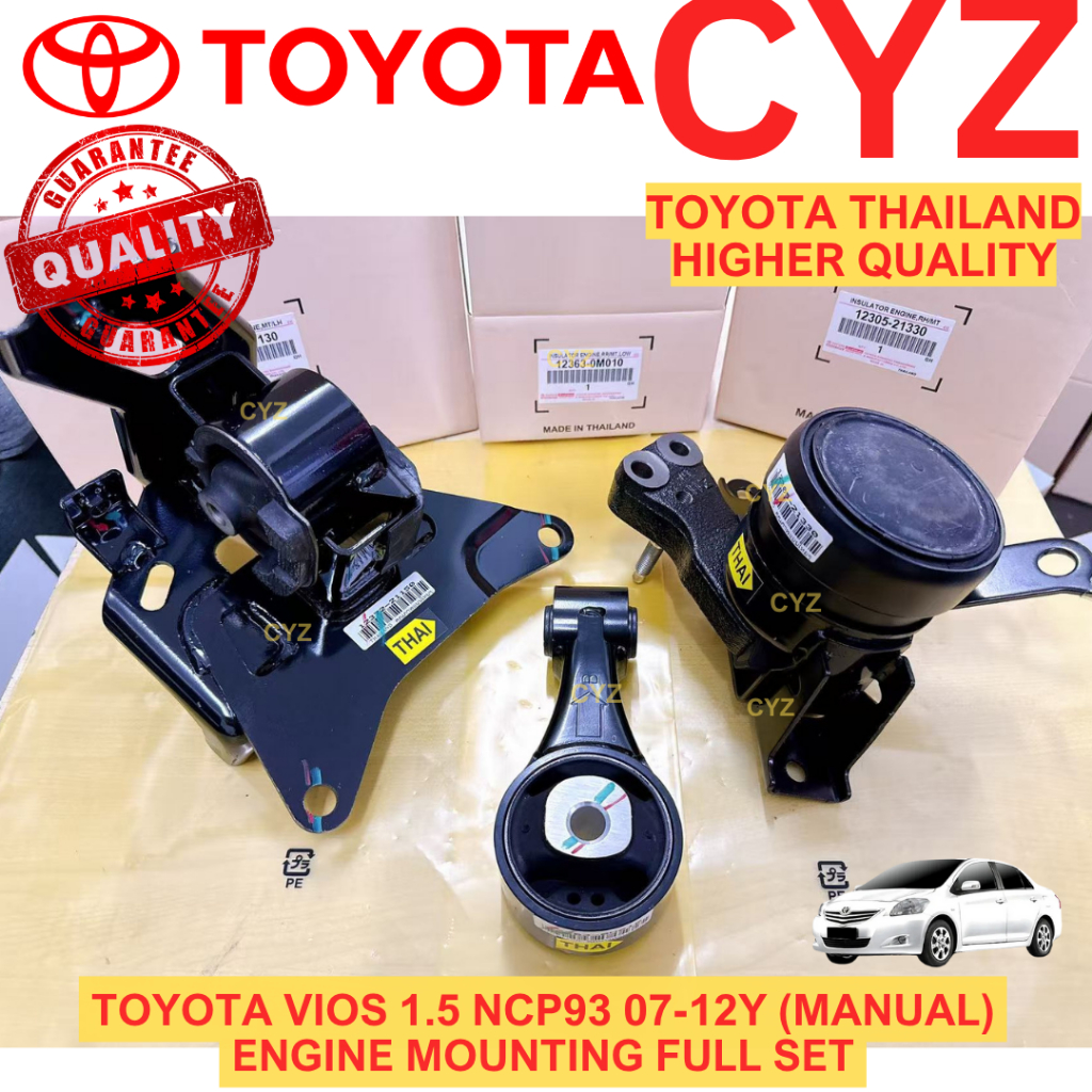 100% THAILAND TOYOTA VIOS NCP93 1.5 MANUAL ONLY Engine Mounting Set ...