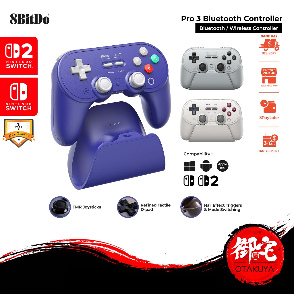 【12.12 SALE】8BitDo Pro 3 Bluetooth Controller Compatible Switch 2 ...