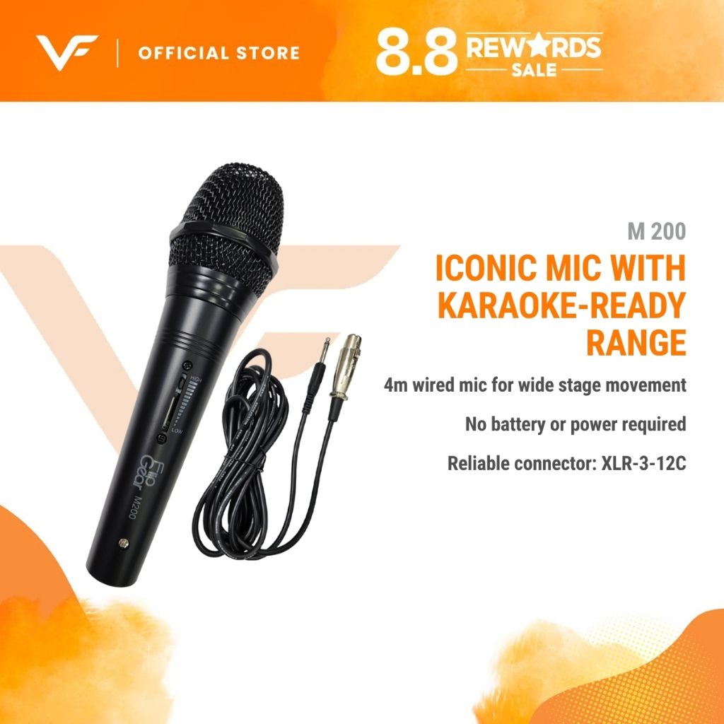 Vinnfier M200 Legendary Vocal Microphone 4M Wired Mic for Karaoke | Shopee Malaysia