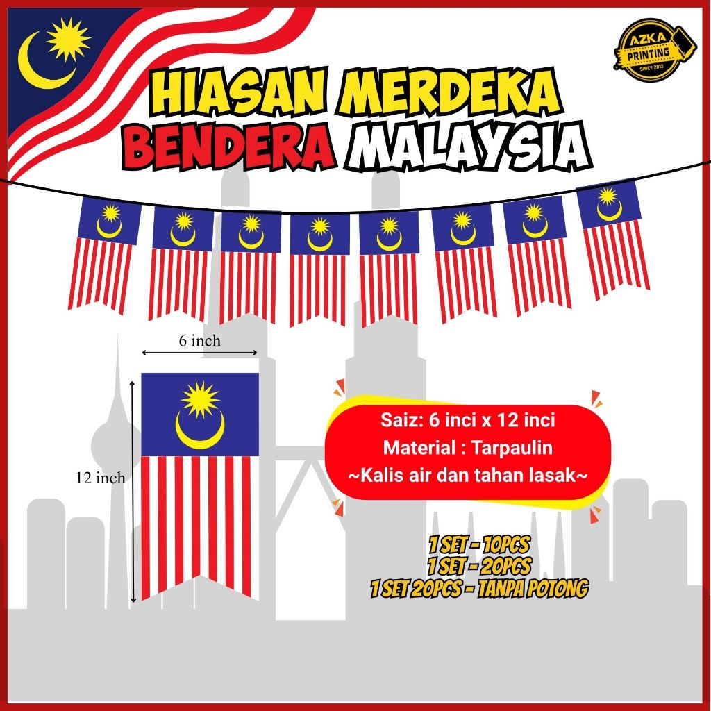 HIASAN MERDEKA, BENDERA MALAYSIA, JALUR GEMILANG | Shopee Malaysia