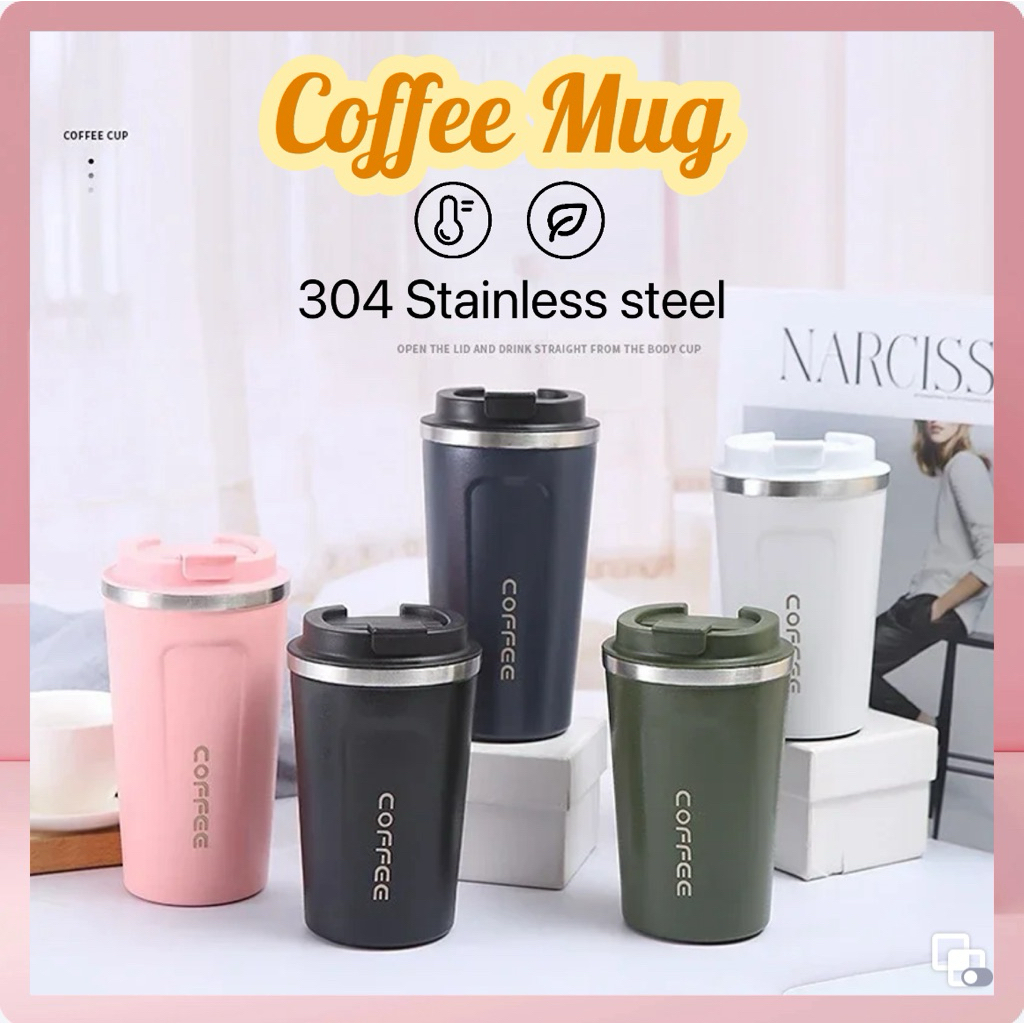 🔥 Stainless Steel Coffee Cup Thermos Mug 380ml | Leak Proof | 304 Steel | Insulated Travel Flask ...