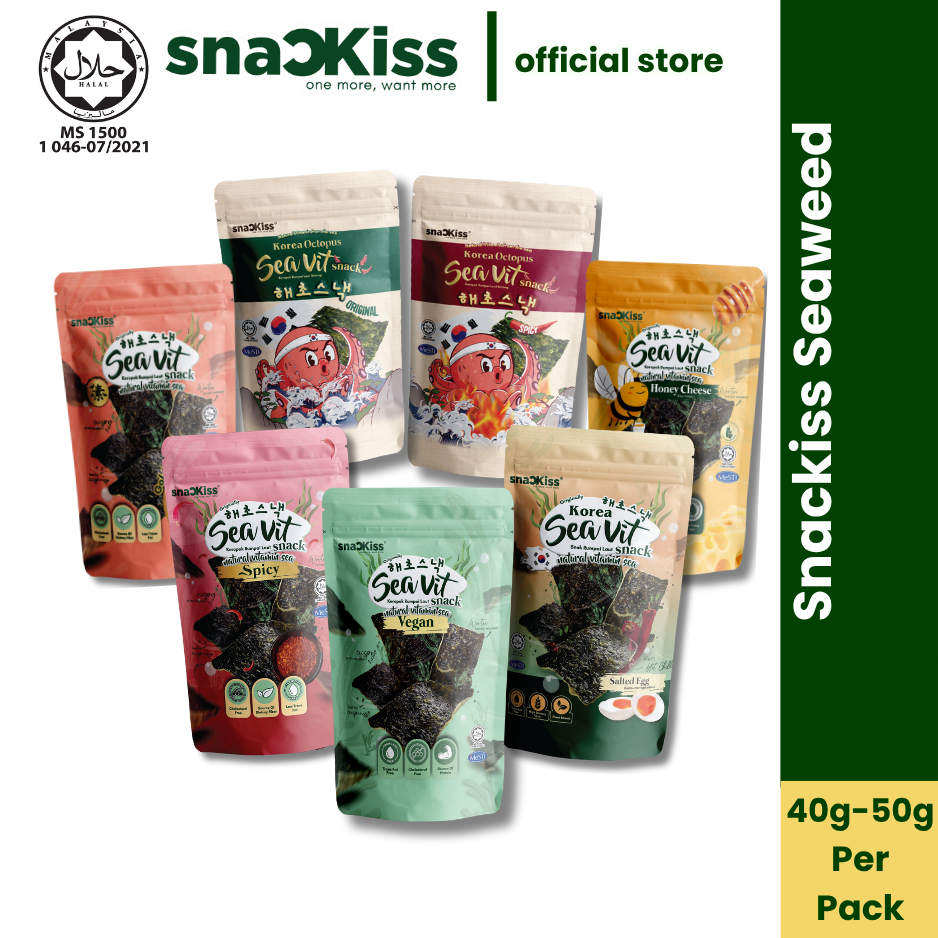 Snackiss Seaweed Halal Korean Crispy Seaweed Snacks – Seavit Combo Set ...