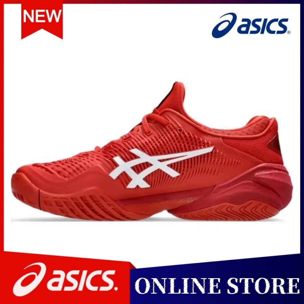 Asics ：FF 3 Red Durable Breathable Low Cut Unisex Tennis Shoes | Shopee ...